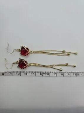 Jewelry | Long Red Golden Fox Earring With Gold Accents | Poshmark